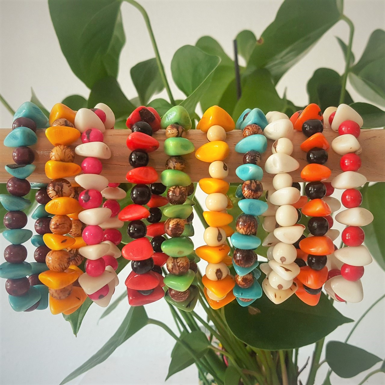 Bracelet J facettée + açai - Jarina bijoux en graines naturelles